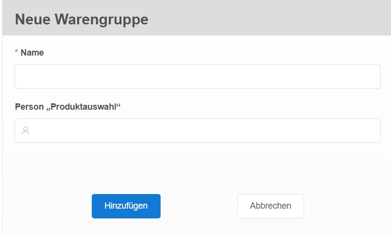 liftbase - Warengruppen